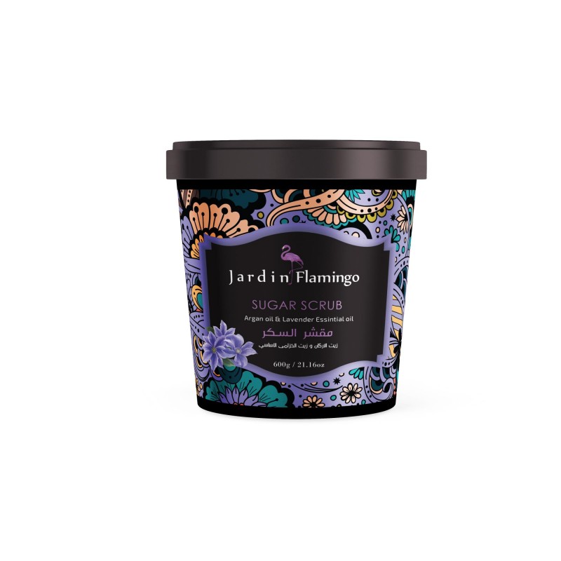 JARDIN FLAMINGO SUGAR SCRUB ARGAN OIL&LAVENDER ESSINTIAL OIL - 600G